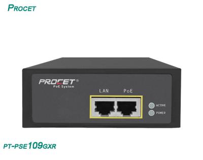China Shielded RJ45*2 Connector 160W Procet PoE Injector Wall Mounted for sale