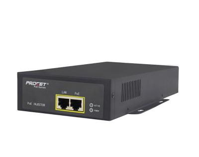 China Industrial POE++ 802.3BT PoE Injector Input 100-240Vac Output 55Vdc 1100mA 60W for sale