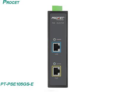 China 30W Boost Fiber SFP PoE Injector Procet DIN Rail PoE Injector 6KV Surge Protection for sale