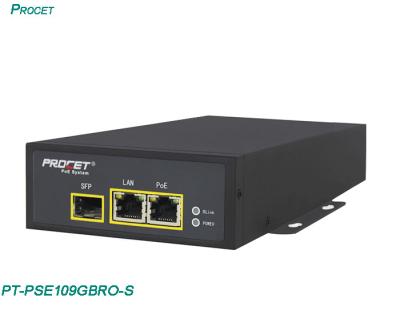 China Procet 100-240Vac 95W SFP Fiber PoE Injector With Surge Protection 6KV for sale