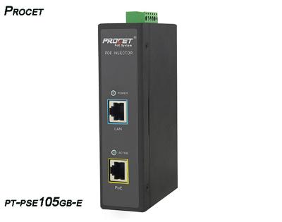 China 55Vdc 1.75Amp Single Port Midspan Poe Injector 95w 6Kv Surge Protection for sale