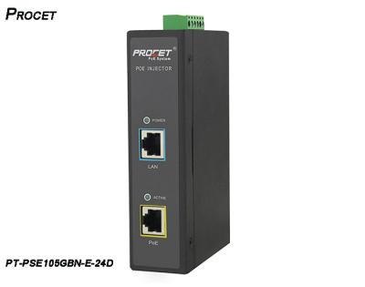 China 55Vdc 1.75Amp AC Input Industrial PoE Injector 80W for sale