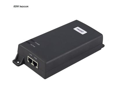 China 60W Gigabit Ultra POE Injector 10/100/1000Mbps Plastic for sale