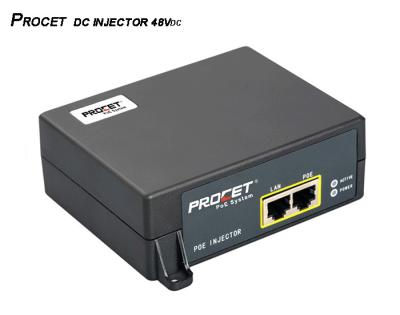China Procet Indoor Passive 24V DC PoE Injector 30W 1250mA for sale