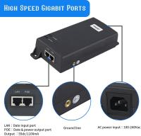 China Single Port Midspan Injector with 4 Pair PoE up to 60 Watts of Power at 55 VDC at 1.1 amp. for sale
