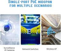 China Single Port Midspan Injector with 4 Pair PoE up to 60 Watts of Power at 55 VDC at 1.1 amp. for sale