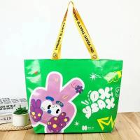 China Wholesale Eco-Friendly Custom RPET / Non Woven / PP Woven Reuseable Shopping Tote Bag Laminated Handled Bag With Logo Printing for sale