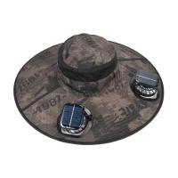 China Outdoor Work Cap Solar Powered Fan Hat Sun Hat Cooling Hat Wide Brim for Outdoor for sale
