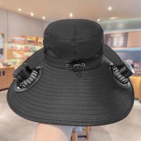 China Hot Sale Waterproof  Camping Fishing Solar Panel Hats Cooling Solar Powered Fan Hat for sale