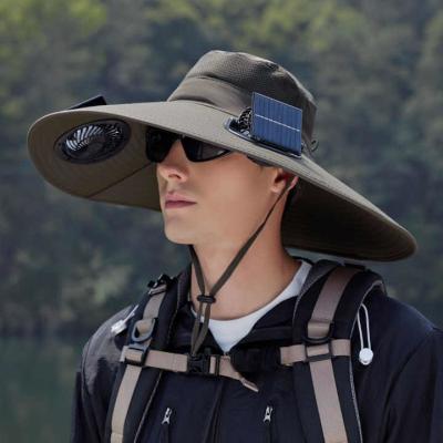 China OEM Solar Fan Cap Solar Powered Cooling Fan Hat - Wide Brim Bucket Hat for Fishing, Hiking & Outdoor Sun Protection for sale