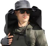China OEM Solar Fan Cap Solar Powered Cooling Fan Hat - Wide Brim Bucket Hat for Fishing, Hiking & Outdoor Sun Protection for sale
