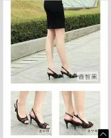 China 2025 OEM Direct Hot Selling Women's Fashion Luxury Authentic Black Genuine Leather Design Brand Thick folding High Heels for sale