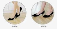 China Customized Logo Sexy foldable High-Heeled Pumps Pointed Toe Dark Blue Patent Leather Size 12 High Heels Shoes for Women for sale