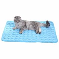 China Summer Mat Cooling Ice Silk Pad Washable Pet Cooling Pad Folding Dog Cat Mat for sale