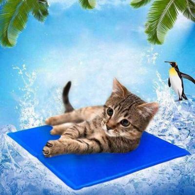 China Summer Mat Cooling Ice Silk Pad Washable Pet Cooling Pad Folding Dog Cat Mat for sale