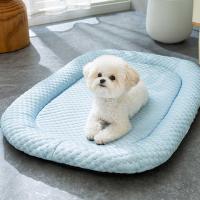 China Summer Mat Cooling Ice Silk Pad Washable Pet Cooling Pad Folding Dog Cat Mat for sale