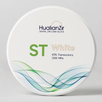 China ST WHITE Zirconia Ceramic Disc 1200MPa 43% Translucency High Strength For Denture Teeth for sale