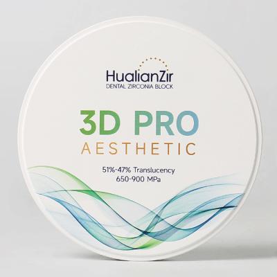 China 3D Aesthetics CAD CAM Zirconia Blocks 98mm 95mm Smooth Milling 650-900Mpa for sale