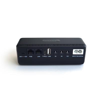 China Mini UPS 5V 9v 12v Suitable For Modem Router Camera 18w 10400mah With Poe Port for sale