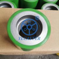 China 80x70mm Green Iron Polyurethane Load Wheels 1320LBS Capacity Pallet Jack Rollers for sale