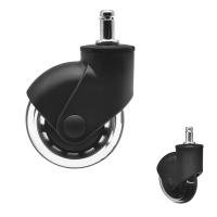 China 3 Inch Grip Ring Stem Soft PU Wheels Transparent Swivel Plug In Office Chair Casters for sale