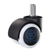 China 77LBS Capacity Double Wheel White Pu Office Chair Casters With M11x21mm Insert Stem for sale