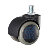 China Green Twin Wheel Nylon Chair Casters With M10x15mm Threaded Stem Swivel Head Supplys for sale