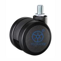 China Black Pu Wheel M10x15mm Treaded Stem Chair Casters Floor Protecting 60mm for sale