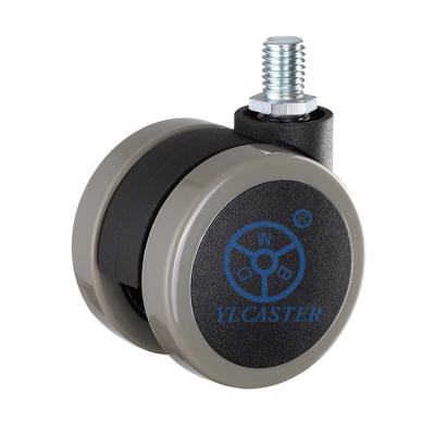 China 2.5 Inch Green Pu Wheel M10x15mm Threaded Stem Office Chair Casters 40KG Capacity for sale