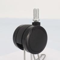 China 11x21mm Insert Stem Chair Casters Soft Wheel Black Double Wheel Casters For Furniture China for sale