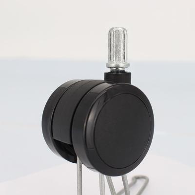 China 11x21mm Insert Stem Chair Casters Soft Wheel Black Double Wheel Casters For Furniture China for sale