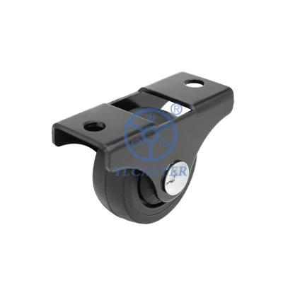 China 32mm Furniture Casters Electrophoretic Bracket Black TPR Silent Non Rotating Casters for sale