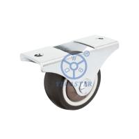 China 1.5 Inch Brown Casters TPR Directional Rubber Mute Wheels For Small Beds for sale