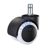 China White PU Office Chair Furniture Casters With M10x22mm Grip Ring Stem for sale