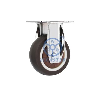 China 2 Inch Slim Furniture Wheels Rigid Plate Thermplastic Rubber Caster Wheels for sale