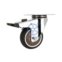 China 63mm Diameter Lockable Wheels Swivel Plate TPR Casters For Claw Machines for sale