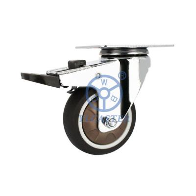 China 63mm Diameter Lockable Wheels Swivel Plate TPR Casters For Claw Machines for sale