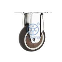 China Directional Wheels Fixed Plate Brown TPR Casters 2.5'' Diameter For Vending Machines for sale