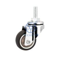 China 44LBS Furniture Casters 1.5 Inch Threaded Stem Soft Wheels Swivel Type Storage Shelf Casters for sale