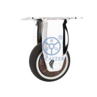 China 2 Inch Vending Machine Casters Chrome Painted Rigid Plate Caster Wheels for sale