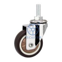 China 2 Inch Threaded Stem Soft TPR Castors For Furniture Floor Protecting Coffee Tables Wheels for sale