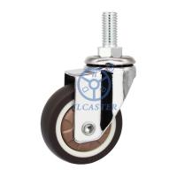China Threaded Stem Furniture Casters Chemical Resistant Wheel M10x25mm TPR Casters For Lab Carts for sale