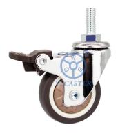 China 2 Inch Threaded Stem Soft TPR Castors For Furniture Floor Protecting Coffee Tables Wheels for sale