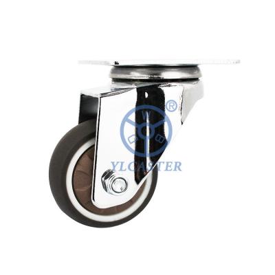 China 50mm Diameter Furniture Casters Soft TPR Wheel Swivel Plate Mobile Street Food Cart Casters for sale