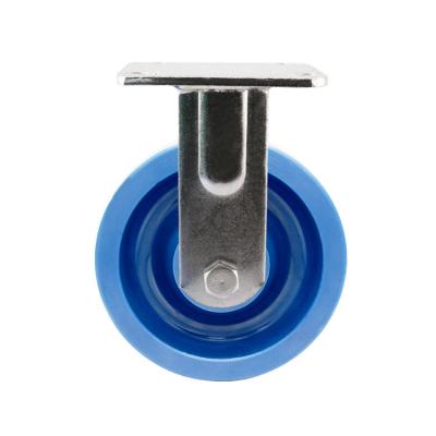 China 6x2 Inch Polyurethane Wheel Rigid Plate PU Heavy Duty Industrial Trolley Wheel Casters for sale