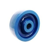 China 5 Inch Polyurethane Wheel Blue PU Heavy Duty Industrial Trolley Wheel Casters for sale