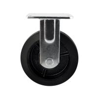 China Industrial Heavy Duty Casters Wheels 125x50mm 440LBS Black Rubber Wheels Ball Bearing Fixed Type for sale