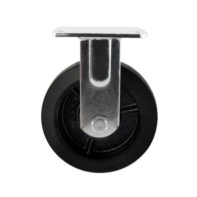 China Industrial Heavy Duty Casters Wheels 125x50mm 440LBS Black Rubber Wheels Ball Bearing Fixed Type for sale