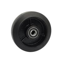 China Industrial Heavy Duty Casters Wheels 125x50mm 440LBS Black Rubber Wheels Ball Bearing Fixed Type for sale