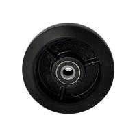 China Industrial Heavy Duty Casters Wheels 125x50mm 440LBS Black Rubber Wheels Ball Bearing Fixed Type for sale